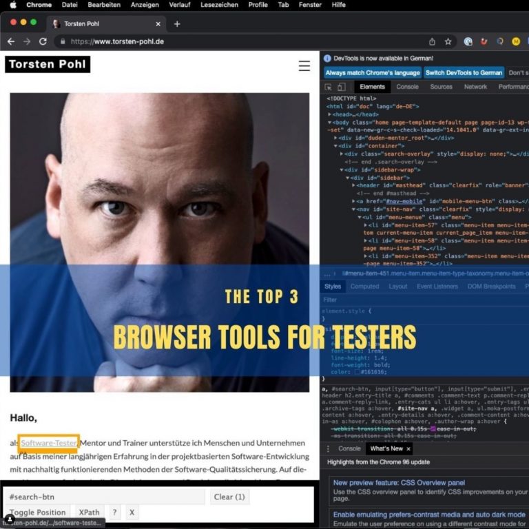 Die Top-3-Browser-Tools für Tester - Torsten Pohl